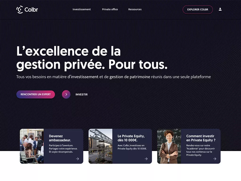 Colbr.co l’excellence de la gestion privée pour tous - Manifesto Webdesign